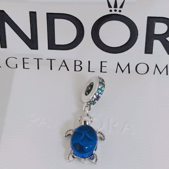 Pandora | Jewelry | Pandora Murano Glass Sea Turtle Dangle Charm With ...